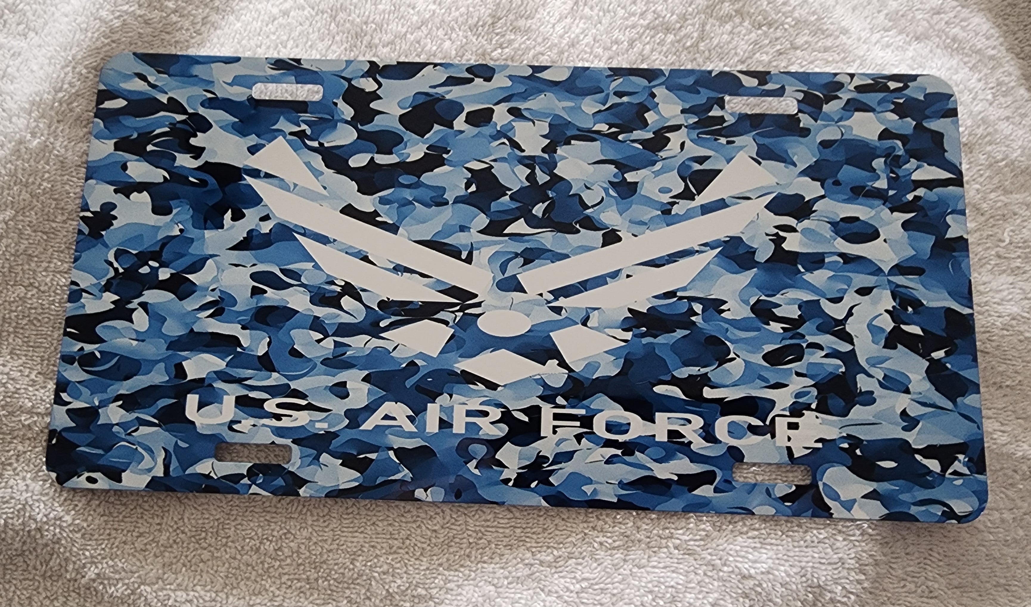 Blue Camo U.S. Air Force License Plate – R&R Humble Creations