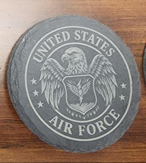 United States Air Force Engraved Round Slate Coasters – R&R Humble ...