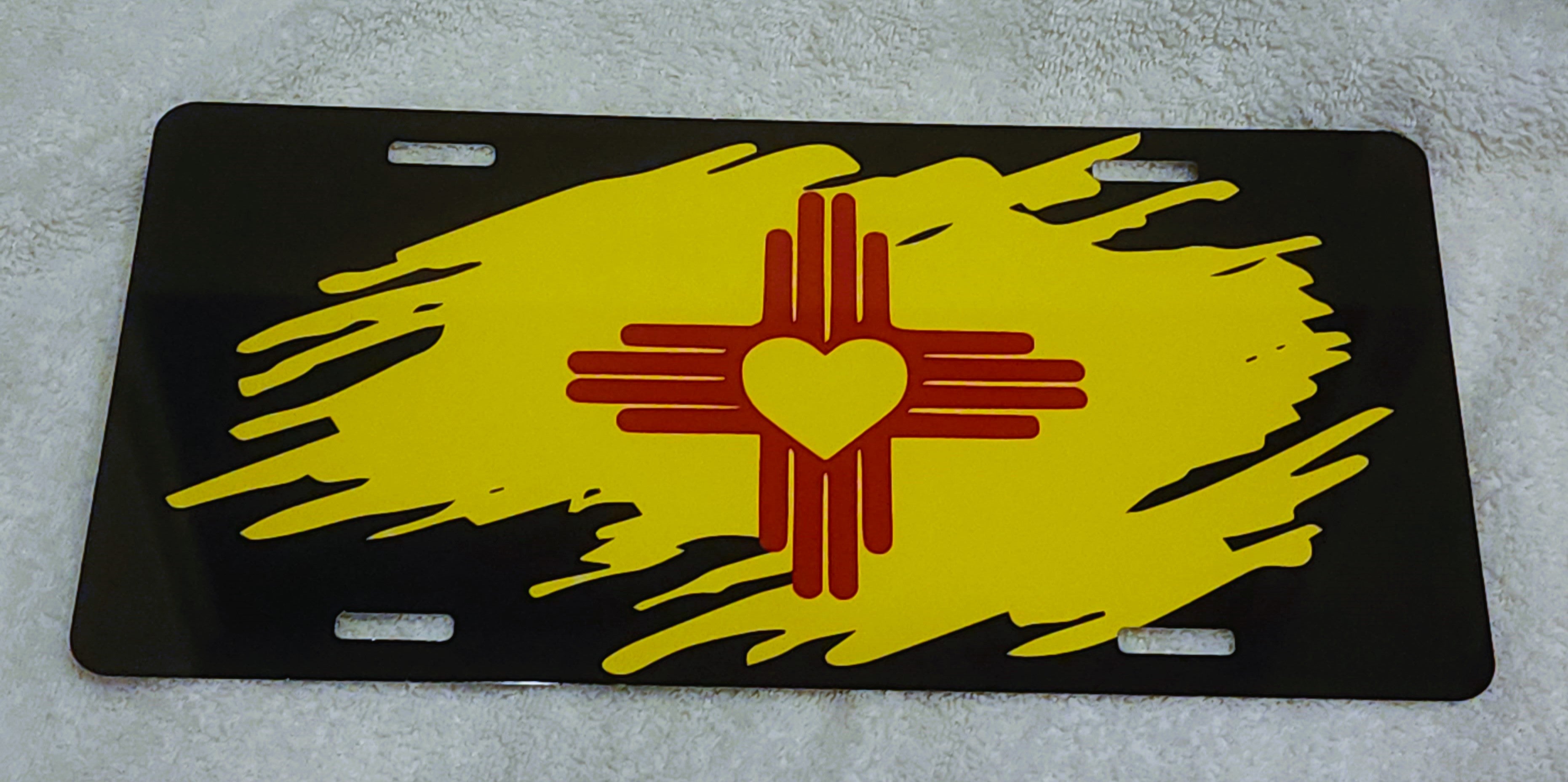 New Mexico Zia Symbol with a Heart Center License Plate – R&R Humble ...